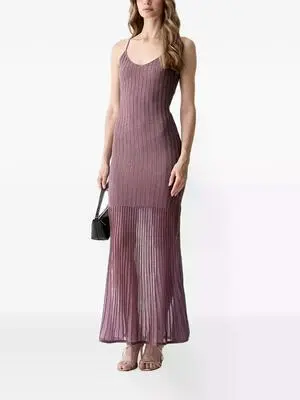 Guess Rhinestone Embellished V-neck Maxi Dress