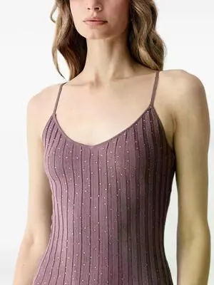 Guess Rhinestone Embellished V-neck Maxi Dress