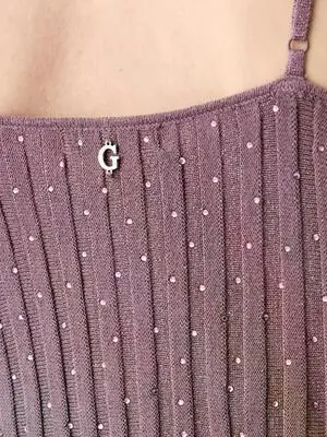 Guess Rhinestone Embellished V-neck Maxi Dress