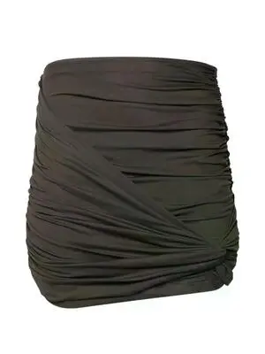 Magda Butrym Ruched Draped Mini Skirt - Brown