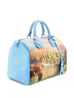 LOUIS VUITTON Speedy Handbag Limited Edition Jeff Koons Turner Print Canvas 30 Satchel