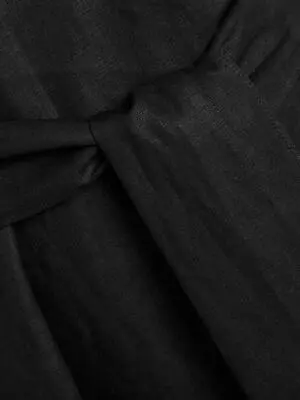 Another Tomorrow Belted Midi Dress