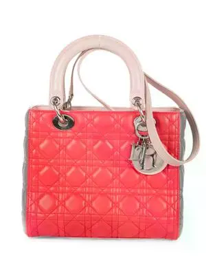 Dior Cannage Lady Tote Bag - Red