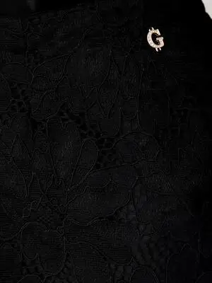 Guess Logo Plaque Lace Midi Skirt