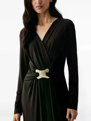Joseph Ribkoff Wrap-style Jumpsuit With Hammered Buckle