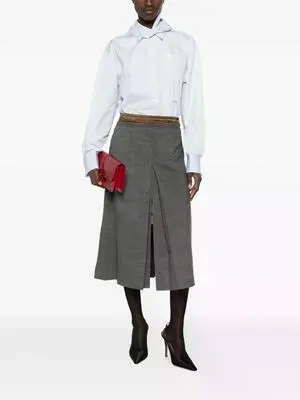 Prada Twist-detail Logo-patch Shirt