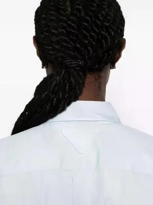Prada Twist-detail Logo-patch Shirt