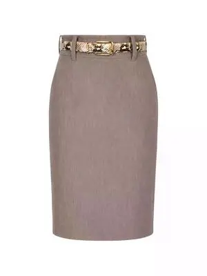 Elie Saab Belt-loop Midi Skirt - Brown