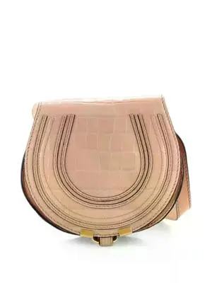 Chloé Marcie Crocodile Embossed Leather Mini Crossbody Bag - Neutrals