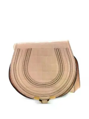 Chloé Marcie Crocodile Embossed Leather Mini Crossbody Bag - Neutrals