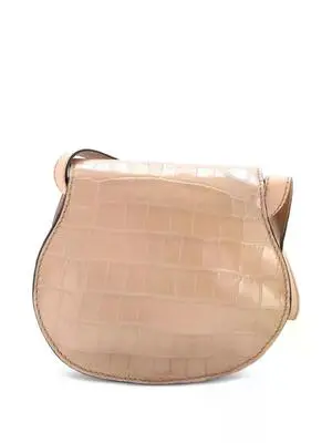 Chloé Marcie Crocodile Embossed Leather Mini Crossbody Bag - Neutrals