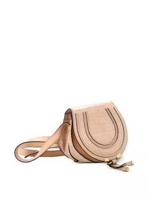 Chloé Marcie Crocodile Embossed Leather Mini Crossbody Bag - Neutrals