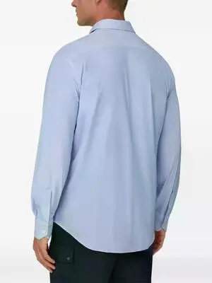 Boggi Milano Shirt Slim-fit Stretch-nylon Herringbone B Tech - Blue