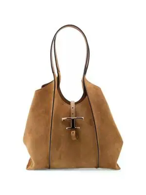 TOD'S T Timeless Leather Tote Bag - Neutrals