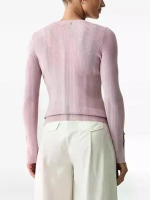 Guess Ribbed Knit V-neck Cardigan With Embellishment