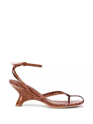 Simkhai Croc-effect Kelsey Sandals - Brown