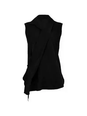 Y’s Wrap-knot Sleeveless Shirt - Black