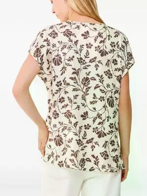PENNYBLACK V-neck Floral Print Cap Sleeve Top