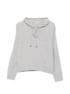 Antonelli Firenze Sequin-embellished Drawstring Hoodie - Grey