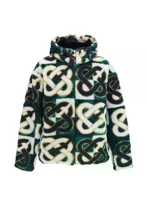 Casablanca Monogram-pattern Fleece Jacket - White
