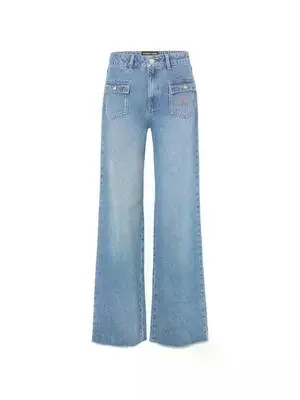 Iceberg Patch-pocket Frayed Jeans - Blue
