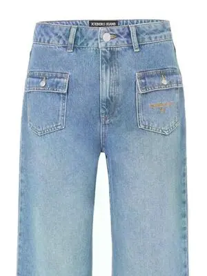 Iceberg Patch-pocket Frayed Jeans