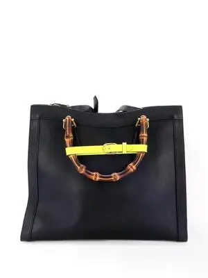 Gucci Diana Nm Bamboo Handle Leather Medium Tote Bag - Black