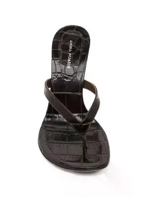 Amina Muaddi Juliette Croc-effect Leather Sandals