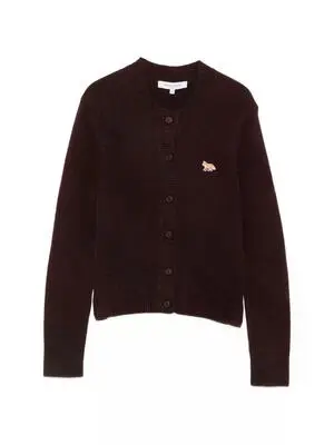 Maison Kitsuné Logo Patch Cardigan - Purple