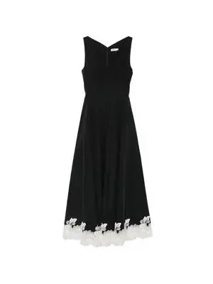 Simkhai Mira Lace-trim Midi Dress - Black