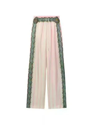 Versace Printed Silk Twill Pajama-style Pants - Neutrals