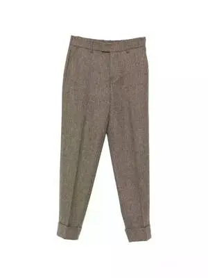 BERWICH Herringbone-pattern Wool Trousers