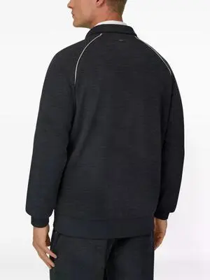Boggi Milano Full-zip Diagonal Weave Wool-blend Sweatshirt