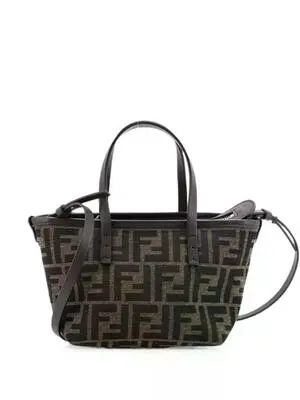 Fendi Roll Ff Fabric Mini Tote Bag - Brown