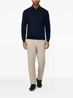 Boggi Milano V-neck Jumper In Extrafine Merino Wool