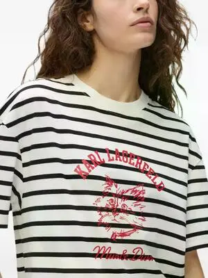 Karl Lagerfeld Ikon Choupette Muse Striped T-shirt