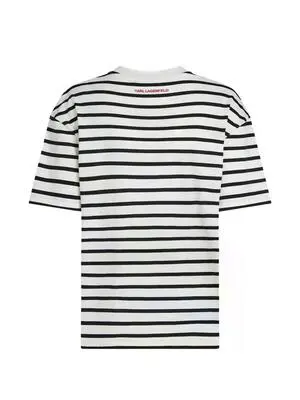 Karl Lagerfeld Ikon Choupette Muse Striped T-shirt