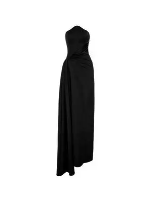 V:PM ATELIER Kira Strapless Gathered-waist Maxi Dress - Black