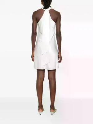 Galvan Satin Halterneck Mini Dress