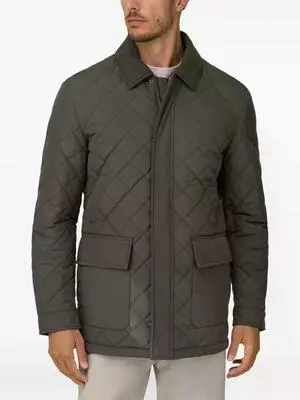 Boggi Milano Padded Peacoat In Technical Fabric