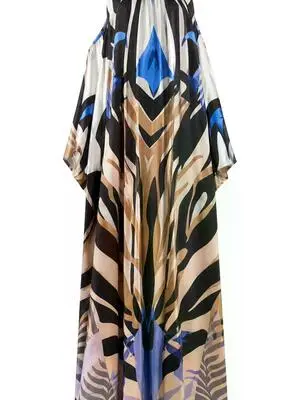 NEMA Abstract Print Halter-neck Maxi Dress