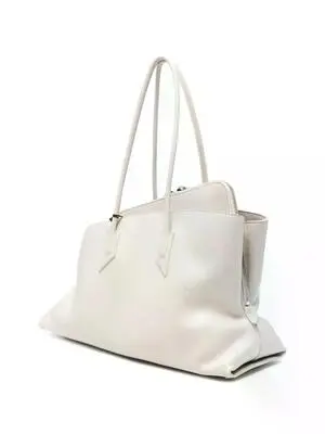 Attico The Attico Medium La Passeggiata Leather Shoulder Bag White