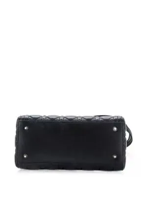 Dior Lady Cannage Quilt Lambskin Satchel - Black