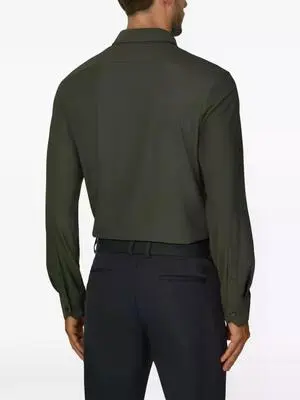 Boggi Milano Shirt In Stretch-nylon B Tech Slim Fit - Green
