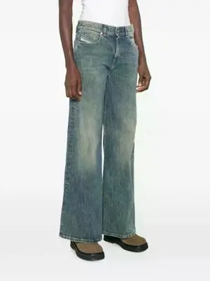 DIESEL® 1978 D-akemi Faded Wide-leg Jeans