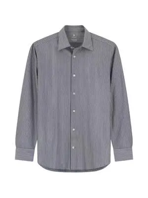 Boggi Milano Polo Shirt Striped Japanese Jersey Regular Fit - Grey