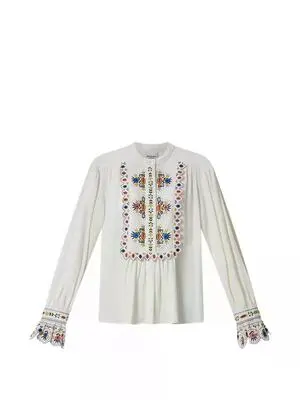 MARANT ETOILE Monique Embroidered Broderie Anglaise Blouse - White