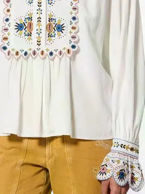 MARANT ETOILE Monique Embroidered Broderie Anglaise Blouse