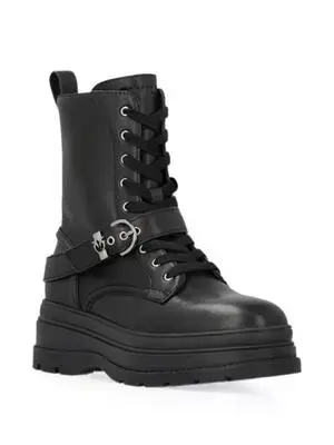 Pinko Buckle-strap Lace-up Boots