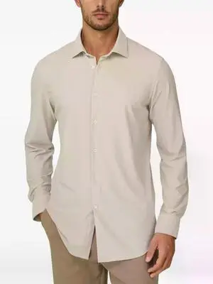 Boggi Milano Shirt In Stretch Nylon B Tech Slim Fit - Neutrals